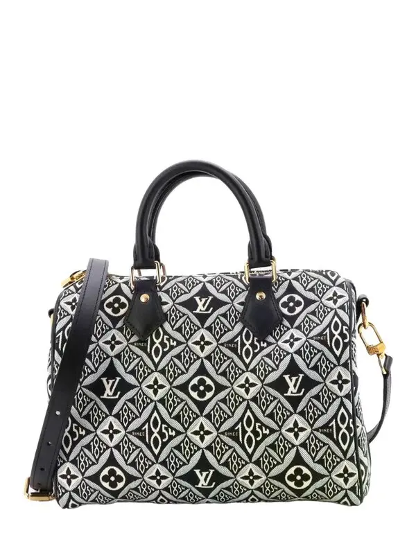 LOUIS VUITTON Speedy Bandouliere Limited Edition Since 1854 Monogram Jacquard 25 Satchel - Black