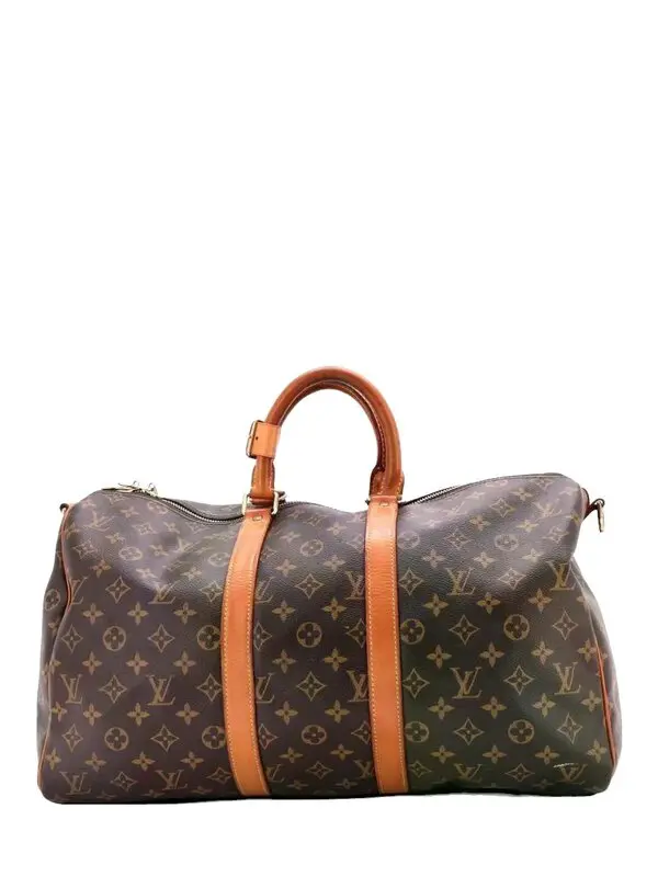 LOUIS VUITTON Keepall Bandouliere 45 Monogram Travel Bag - Brown