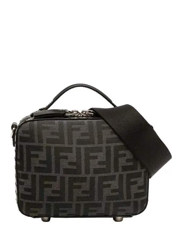Fendi Mini Zucca Canvas Suitcase Satchel - Black