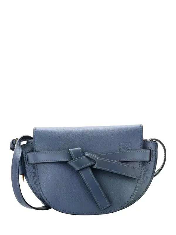 Loewe Gate Mini Leather Shoulder Bag - Blue