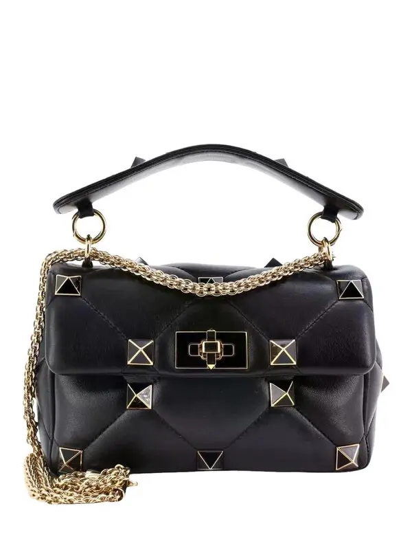 Valentino Garavani Roman Stud Quilted Leather Small Flap Bag - Black