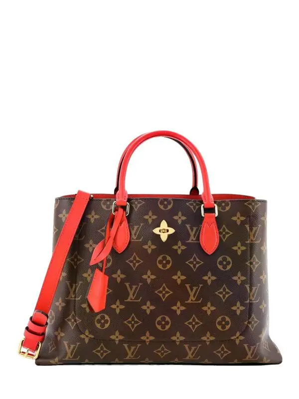 LOUIS VUITTON Flower Monogram Canvas Tote - Brown