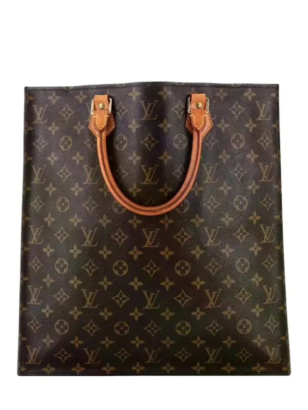 LOUIS VUITTON Sac Plat Monogram Canvas Tote Bag - Brown