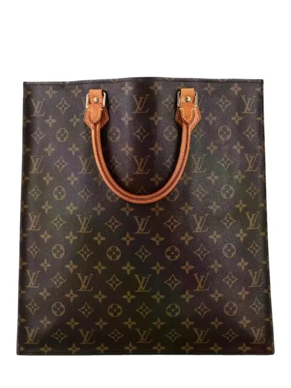LOUIS VUITTON Sac Plat Monogram Canvas Tote Bag - Brown