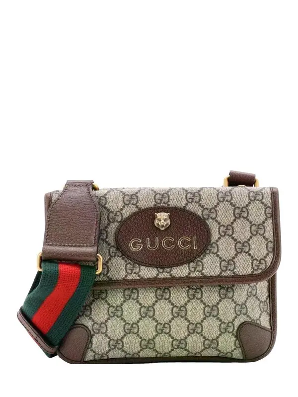 Gucci Neo Vintage Flap Messenger Gg Coated Canvas Small Crossbody Bag - Brown