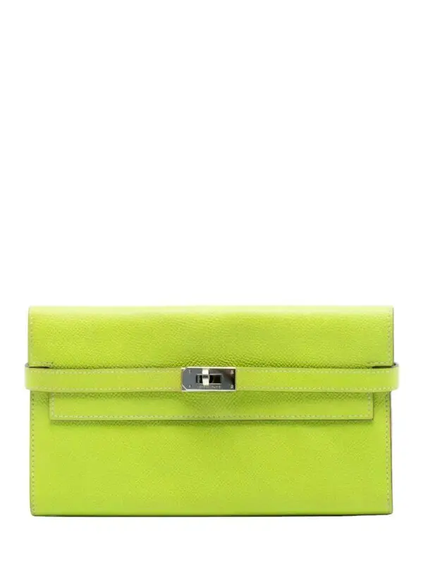 Hermès 2012 Chevre Mysore Vero Kelly Longue Wallet - Green