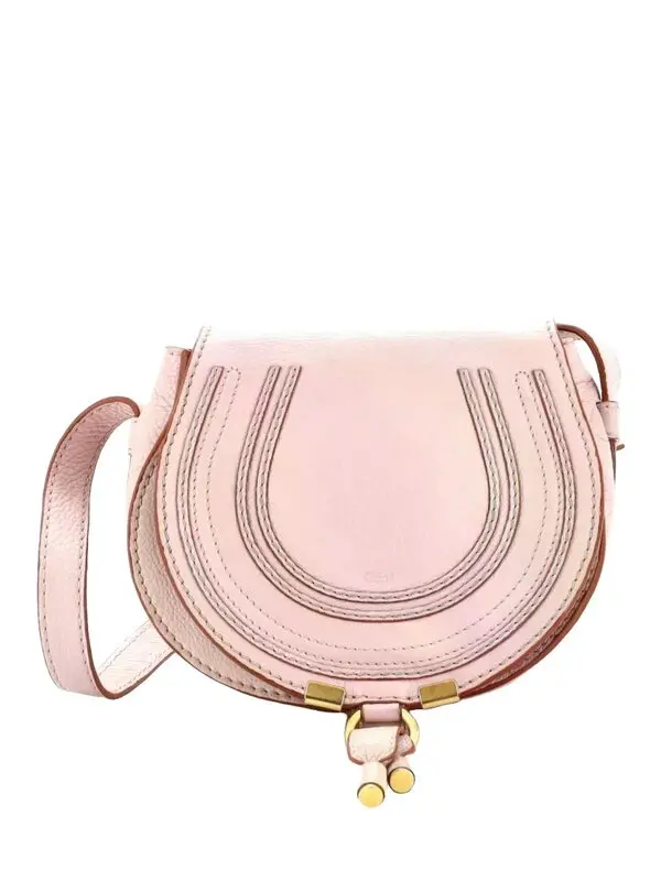 Chloé Marcie Leather Small Crossbody Bag - Pink