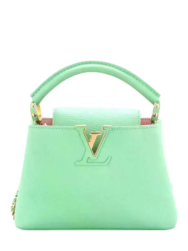 LOUIS VUITTON Braided Chain Capucines Mini Crossbody Bag - Green