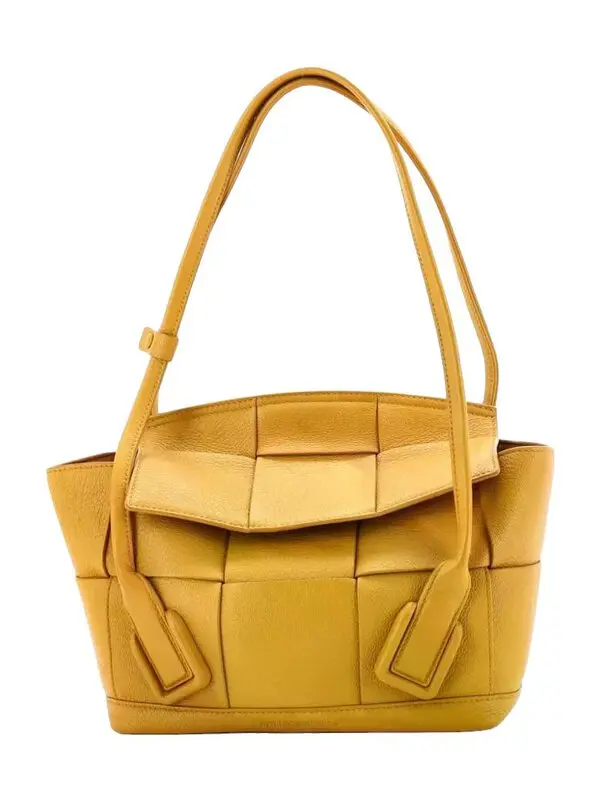 Bottega Veneta Arco Intrecciato Leather Small Shoulder Bag - Yellow