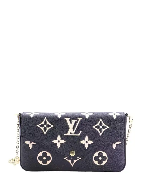 LOUIS VUITTON Felicie Pochette Bicolor Monogram Empreinte Giant Crossbody Bag - Black