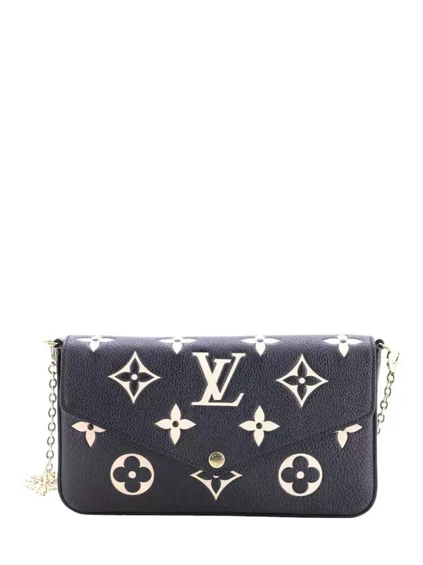 LOUIS VUITTON Felicie Pochette Bicolor Monogram Empreinte Giant Crossbody Bag - Black