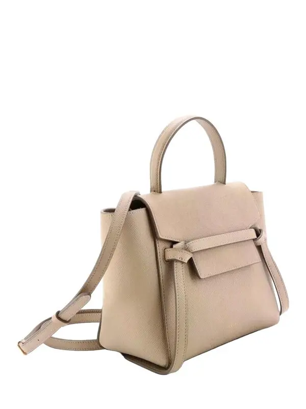 Celine Belt Bag Textured Leather Nano Shoulder Bag - Neutrals