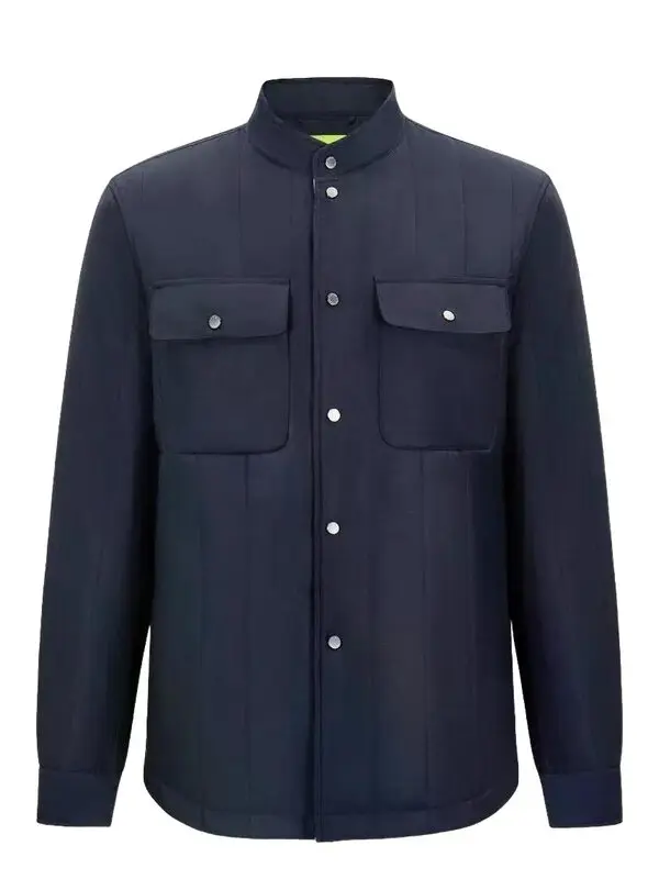 Shanghai Tang Quilted Shirt Jacket - Blue