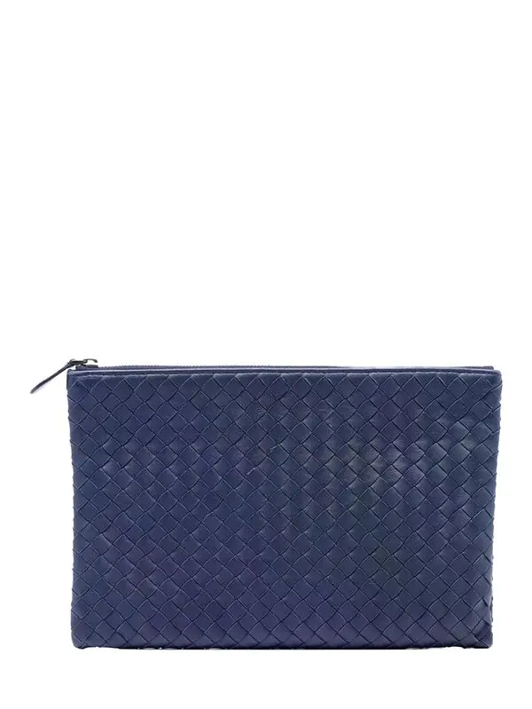 Bottega Veneta Nappa Intrecciato Clutch Bag - Blue