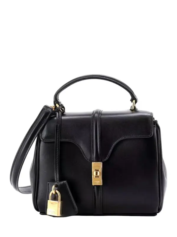 Celine 16 Top Handle Mini Satchel - Black
