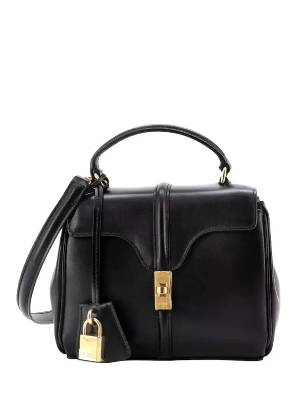 Celine 16 Top Handle Mini Satchel - Black
