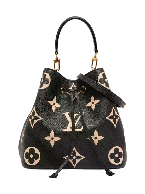 LOUIS VUITTON Monogram Giant Bicolor Empreinte Neonoe Mm Bucket Bag - Black