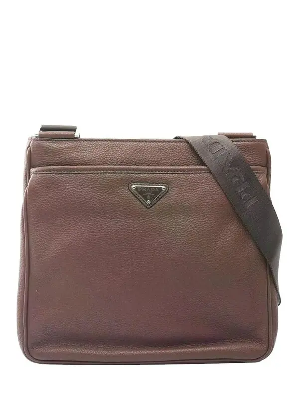 Prada Vitello City Zip Top Crossbody Bag 2013-2025 - Brown