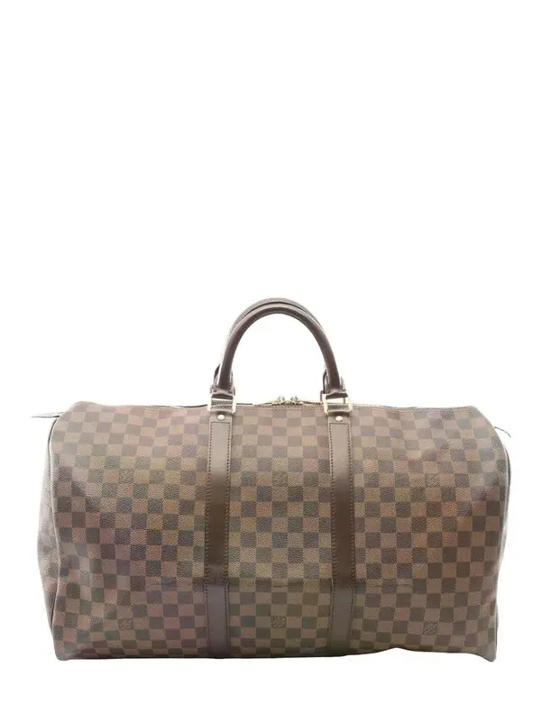 LOUIS VUITTON 2006 Damier Ebene Keepall 50 Travel Bag - Brown