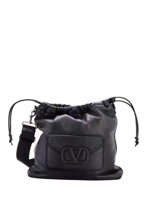 Valentino Garavani Vlogo Pocket Drawstring Padded Crossbody Bag - Black