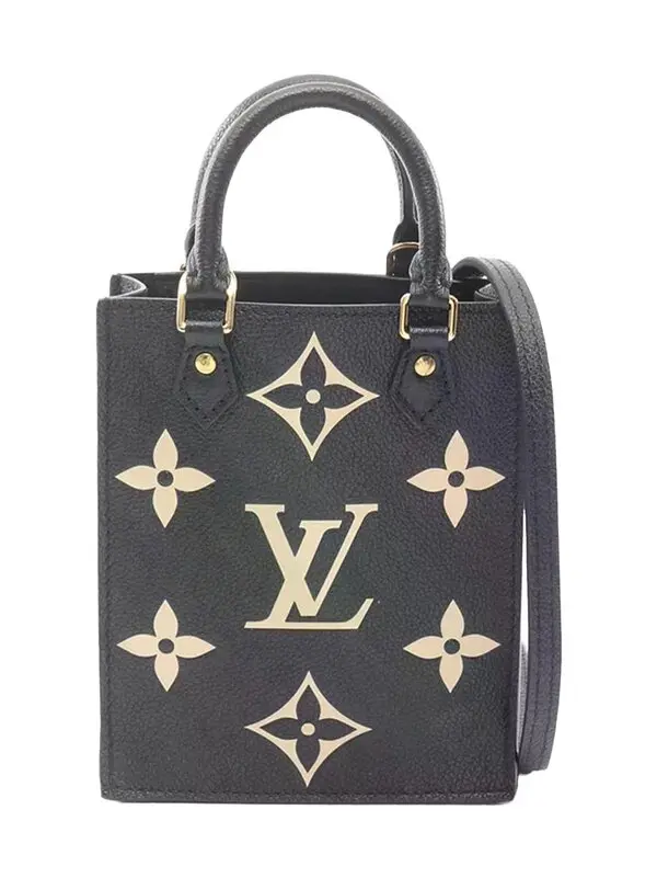 LOUIS VUITTON 2021-2025 Bicolor Monogram Empreinte Petit Sac Plat - Black