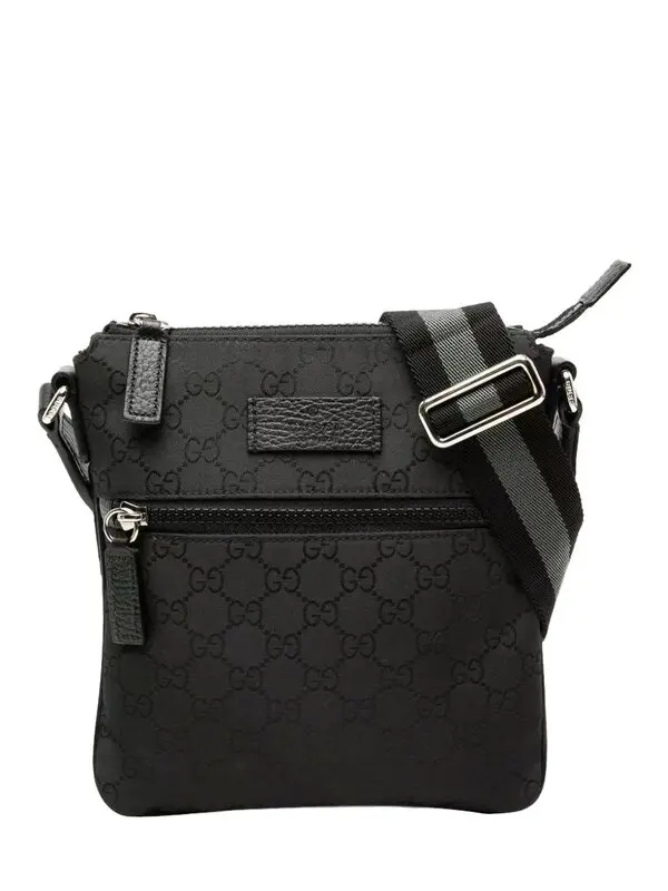 Gucci Gg Nylon Web Crossbody Bag - Black