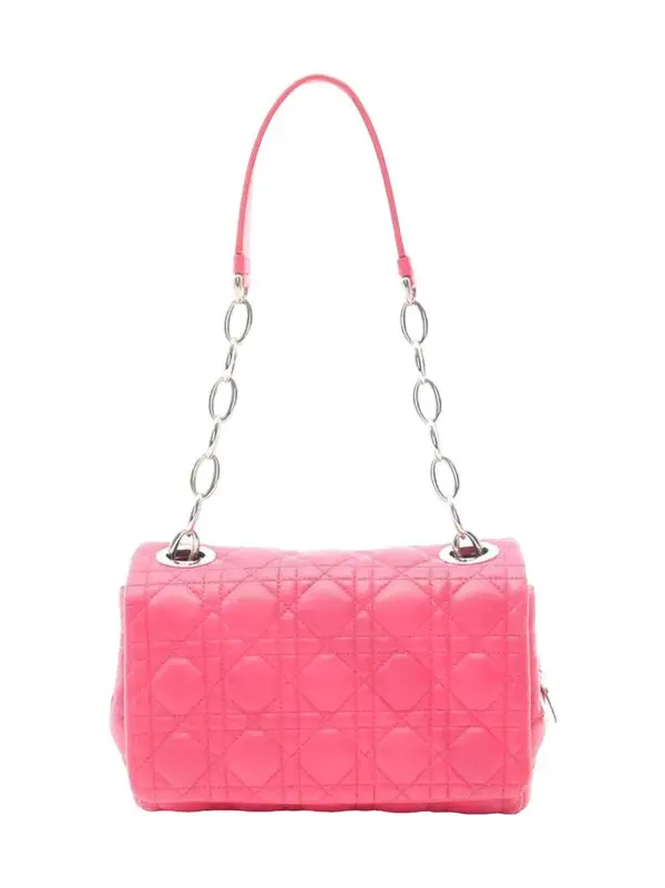 Dior 2013 Lambskin Cannage Miss Promenade Flap Bag - Pink