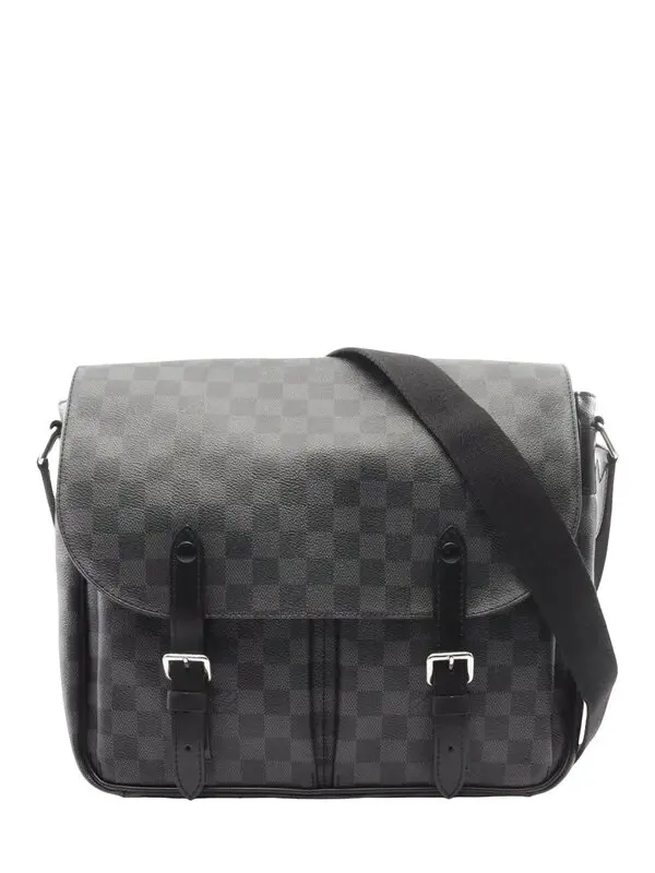 LOUIS VUITTON 2015 Damier Graphite Christopher Messenger Bag - Black