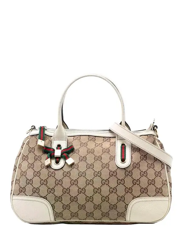 Gucci Gg Canvas Princy Satchel - White