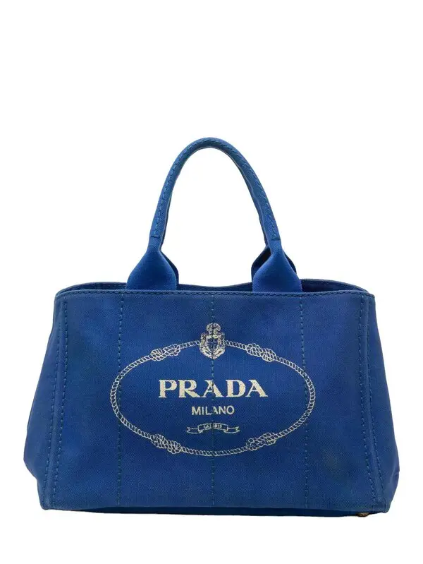 Prada 2013-2025 Canapa Logo Satchel - Blue
