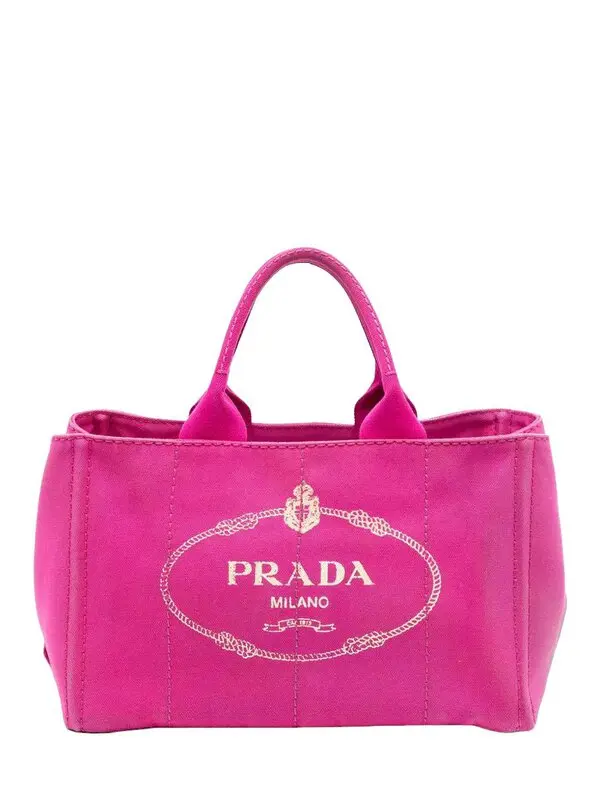 Prada Canvas Canapa Logo Satchel - Pink