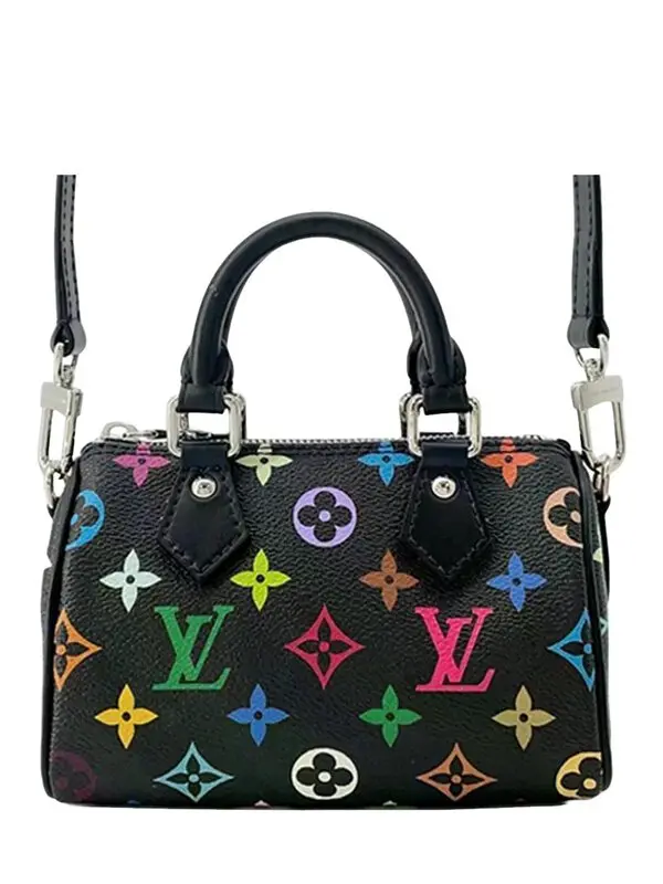 LOUIS VUITTON Takashi Murakami Monogram Multicolore Nano Speedy Bandouliere Satchel - Black