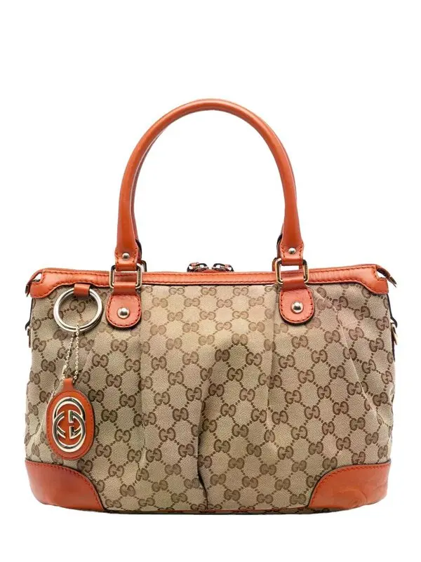 Gucci Gg Canvas Sukey Satchel - Orange