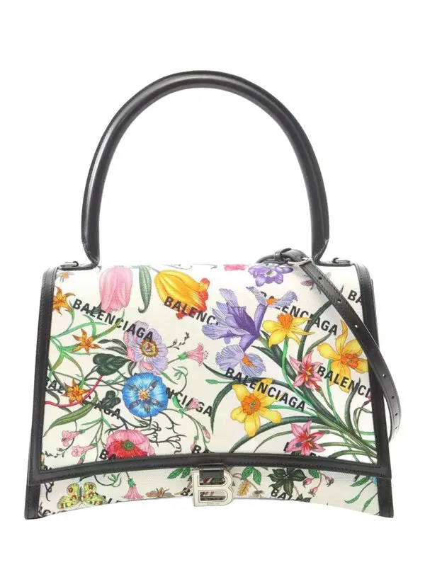 Gucci 2016-2025 X Balenciaga The Hacker Project Flora Hourglass Handle Satchel - White