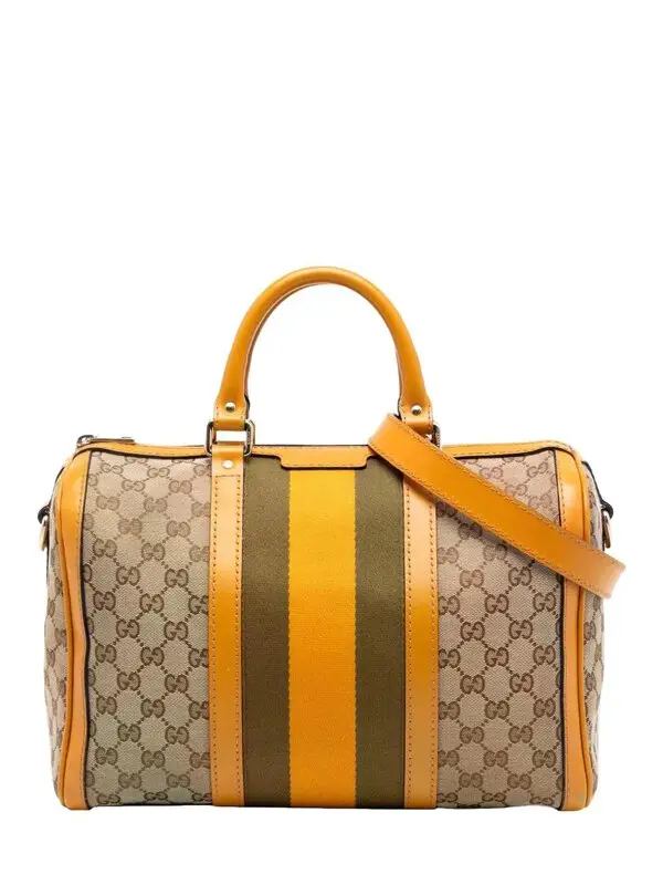 Gucci Gg Canvas Web Joy Boston Bag - Yellow