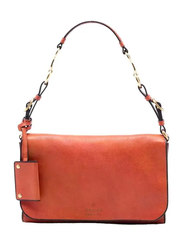 Gucci Leather Harness Shoulder Bag - Orange