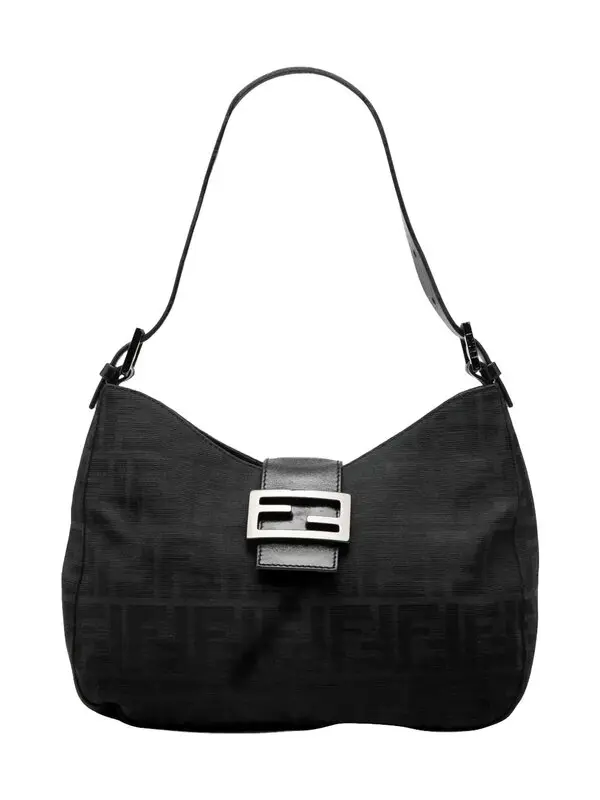 Fendi 20th Century Zucca Canvas Shoulder Bag - Black