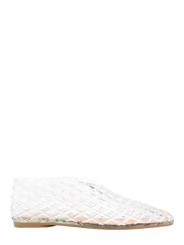 LA PISCINE Perforated Ballet Flats - White