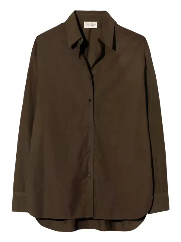 NILI LOTAN Amante Button-down Shirt - Brown