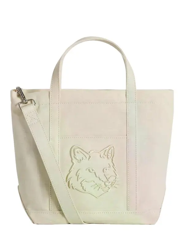 Maison Kitsuné Fox Head Small Tote Bag - Neutrals