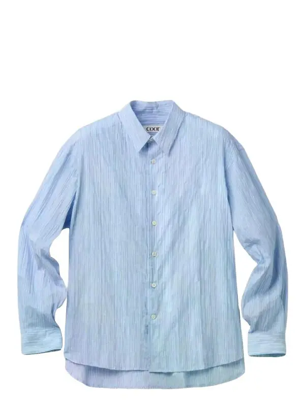 COOR Striped Wrinkled Shirt - Blue