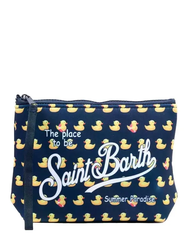 MC2 SAINT BARTH Duck Graphic Zip Pouch - Blue