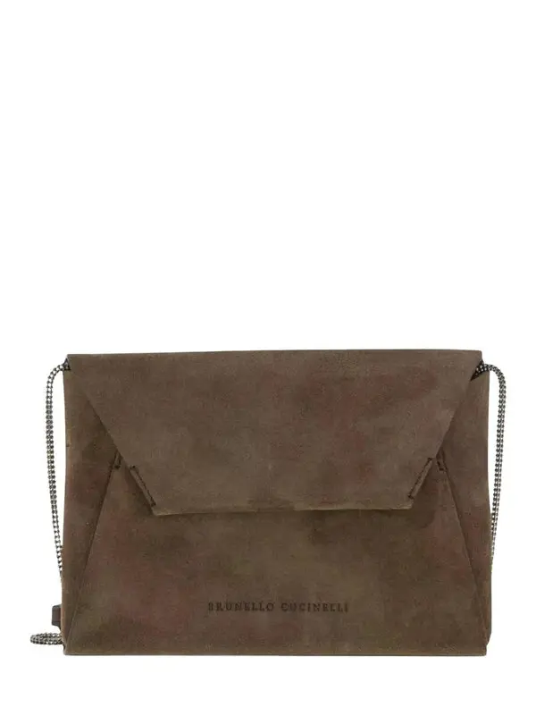 Brunello Cucinelli Suede Clutch - Brown