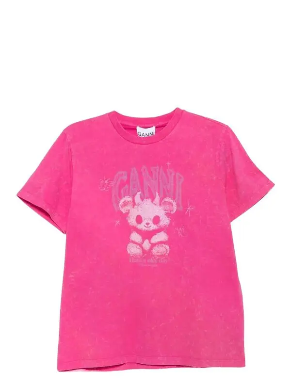 GANNI Graphic T-shirt - Pink