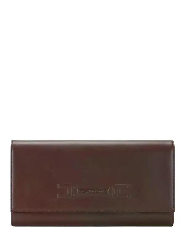 Elisabetta Franchi Leather Clutch - Brown