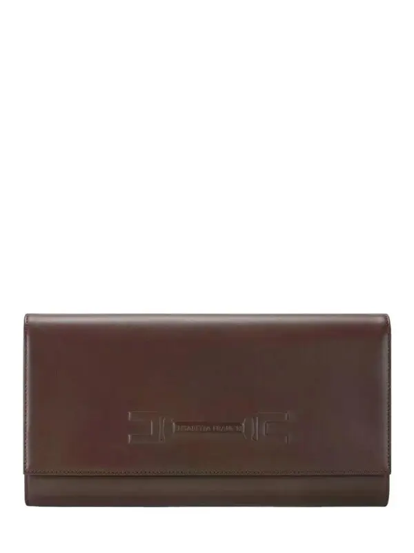 Elisabetta Franchi Leather Clutch - Brown