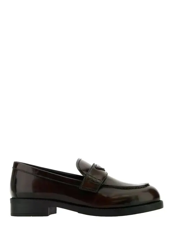 Prada Triangle-logo Loafers - Brown