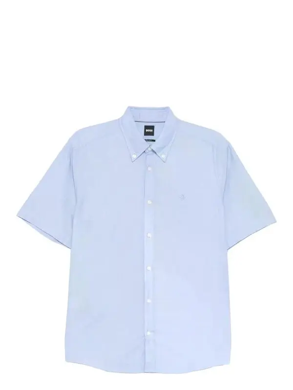 BOSS Logo-embroidered Shirt - Blue