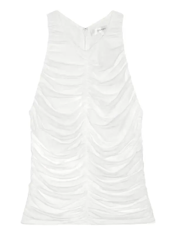 FRAME Ruched Tank Top - White