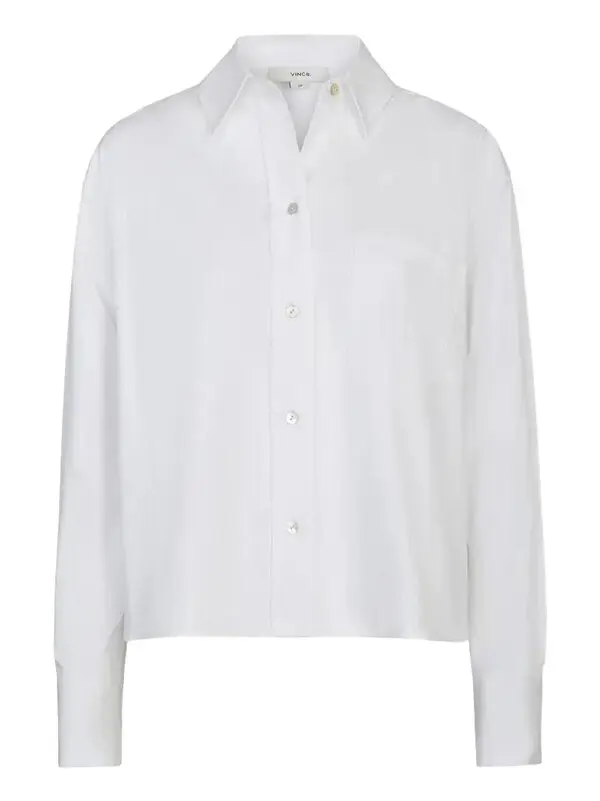 Vince Cropped Long-sleeve Shirt - White